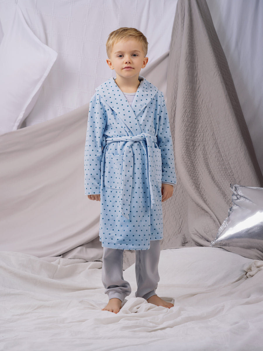 Snuggly boys' bathrobe Nathan | Luxurious & Warm Kids' Winter Nightwear – AMIKI children